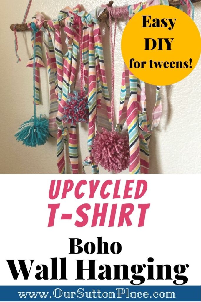 How to Make an Upcycled T-shirt Boho Wall Hanging